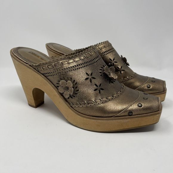 Via Spiga | Shoes | Via Spiga Boho Platform Mules Size 9 M Metallic ...